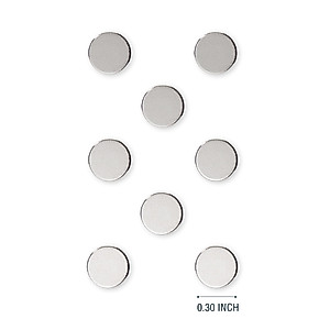 Silver Magnetic Power Buttons by Würkin Stiffs | Pack of 8 | Replacement Magnets for Power Stays | Magnets for Collar Stays in Storage Case | As Seen on Shark Tank