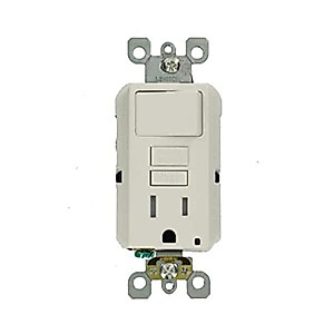 Leviton GFSW1-KW TR GFCI/Switch Combo NO WLPLT WHT