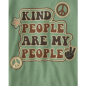 The Children's Place Girls, Love, Equality Short Sleeve Graphic T-Shirts, Kind People are my People, Medium