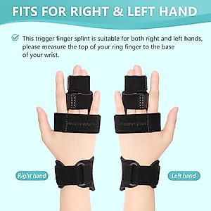 fibee Trigger Finger Splint, Adjustable Two Finger Splint Full Hand and Wrist Brace Support, Metal Straightening Immobilizer Treatment for Sprains, Mallet Injury, Arthritis(S/M)