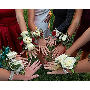 Elastic Wrist Corsage Bands, Elastic Wristlets for Wedding Prom Flowers (24 Pieces)