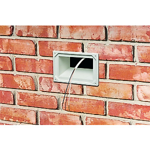 Arlington DHB1BRC-1 Low Profile IN BOX Electrical Box with Adapter Sleeve for New Brick Construction, 1-Gang, Horizontal, Clear Cover/Brown Box