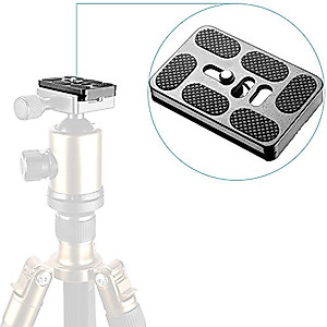 Neewer 2 Pieces Metal PU-60 60 Millimeter Universal Quick Shoe Plate with 1/4 inch Screw, for Camera Tripod Ball Head(Black)