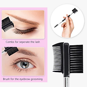 Eyelash Curlers Eyebrow Brush Kit for Women w Lash Curler, Eyelash Comb Seperator, Mascara Brushes, Eyelash Extension Tweezers, Angled Eyebrow Brush and Comb, 10 Silicone Refills Pads for Lash & Brow