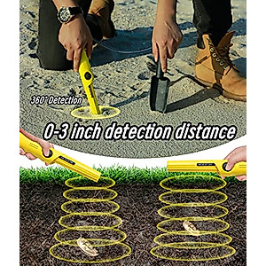 Metal Detector Handheld Pinpointer Waterproof - IP68 with Sand Shovel Professional 360° Search Pin Pointer Wand High Sensitivity Portable Detectors Treasure Pinpointing Finder Probe for Kids, Adults