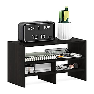 Furinno Hermite Desk Top Organizing Shelf Bookcase, Espresso