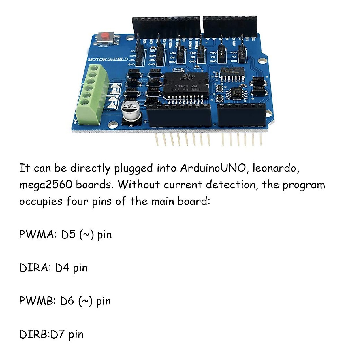 KOOBOOK 1Pcs L298P Shield R3 Motor Driver Module Expansion Board H-Bridge 2A for Arduino UNO 2560