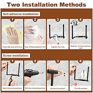 Fikoksol Cowboy Hat Rack, 4Pcs Cowboy Hat Holder Hat Hanger Hat Hook for Display, Western Wide Brim Straw Cowboy Hat Hanger, Cowboy Hat Holder Organizer for Wall Closet, Adhesive/Wall Mounted