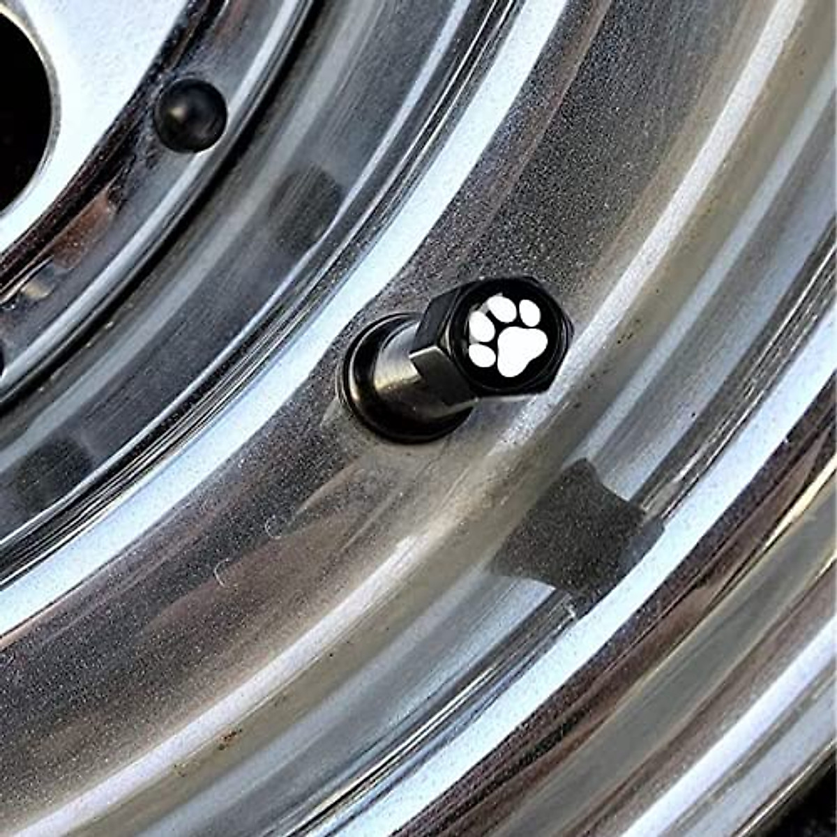 Metal Car Wheel Tire Valve Stem Caps Dog Paws Aluminum Car Tire Air Valve Caps Universal Stem Covers for Cars,SUVs,Trucks,Bikes, Motorcycles,Bicycles,Corrosion Resistant 4 Pack