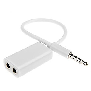 3.5mm Headset Headphone Splitter Earphone Speaker Audio Y Adapter Dual Port White for Samsung Galaxy Tab 4 Nook 7.0 10.1, E Nook 9.6, S2 Nook 8.0 - ZTE Grand X Max 2, X3, X4, Duo LTE, ZMax Pro Z981