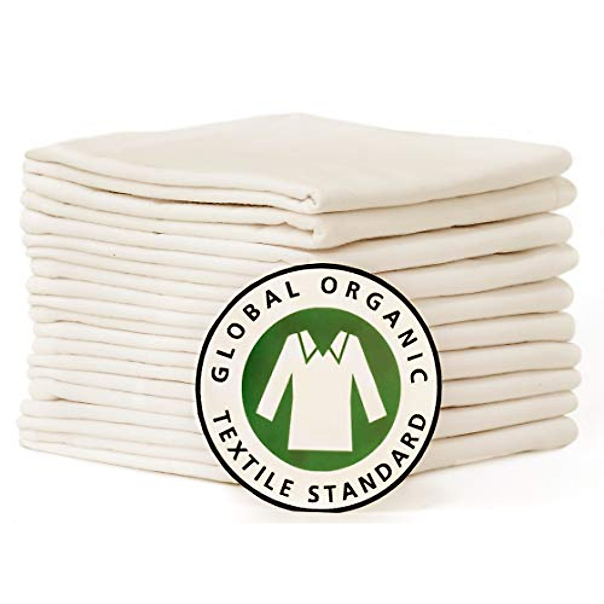 10 Pack Flour Sack Dish Towels, Certified Organic Cotton, Flour Sack Towels, Highly Absorbent, Tea Towels for Embroidery, Kitchen Dish Towels,28x28 Inches (Ivory) Flour Sack Towels