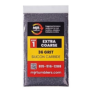 MJR Tumblers 1lb Silicon Carbide 36 Extra Coarse Rock Grit Stage 1