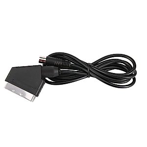 1.8M/6FT EU Version V-pin Scart Cable RGB AV Cables PAL for Sega Genesis 2 Mega Drive MD 2 (Black)