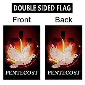 Vohado Pentecost Garden Flag Come Holy Spirit Jute Farmhouse Home Front Yard Sign Outdoor Decoration