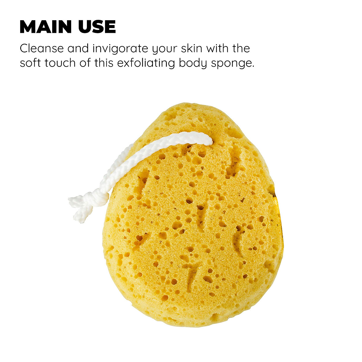 Jacent Deep Cleaning Sea Foam Bath and Body Sponge, 1-Pack, Sponge for Bathing, Scrubbing Sponge, Bathing Sponge, Exfoliating Sponge, Body Sponge for Adults, Teens, and Children
