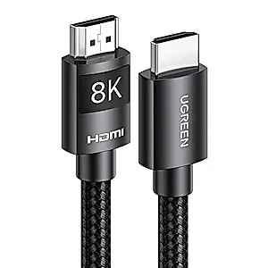 UGREEN HDMI 2.1 Cable 8K 10FT Ultra High Speed HDMI Cord Braided 48Gbps 4K@120Hz 8K@60Hz Support Dynamic HDR eARC Dolby Atmos HDCP Compatible with PS5 PS4 Xbox Roku TV HDTV Blu-ray Projector
