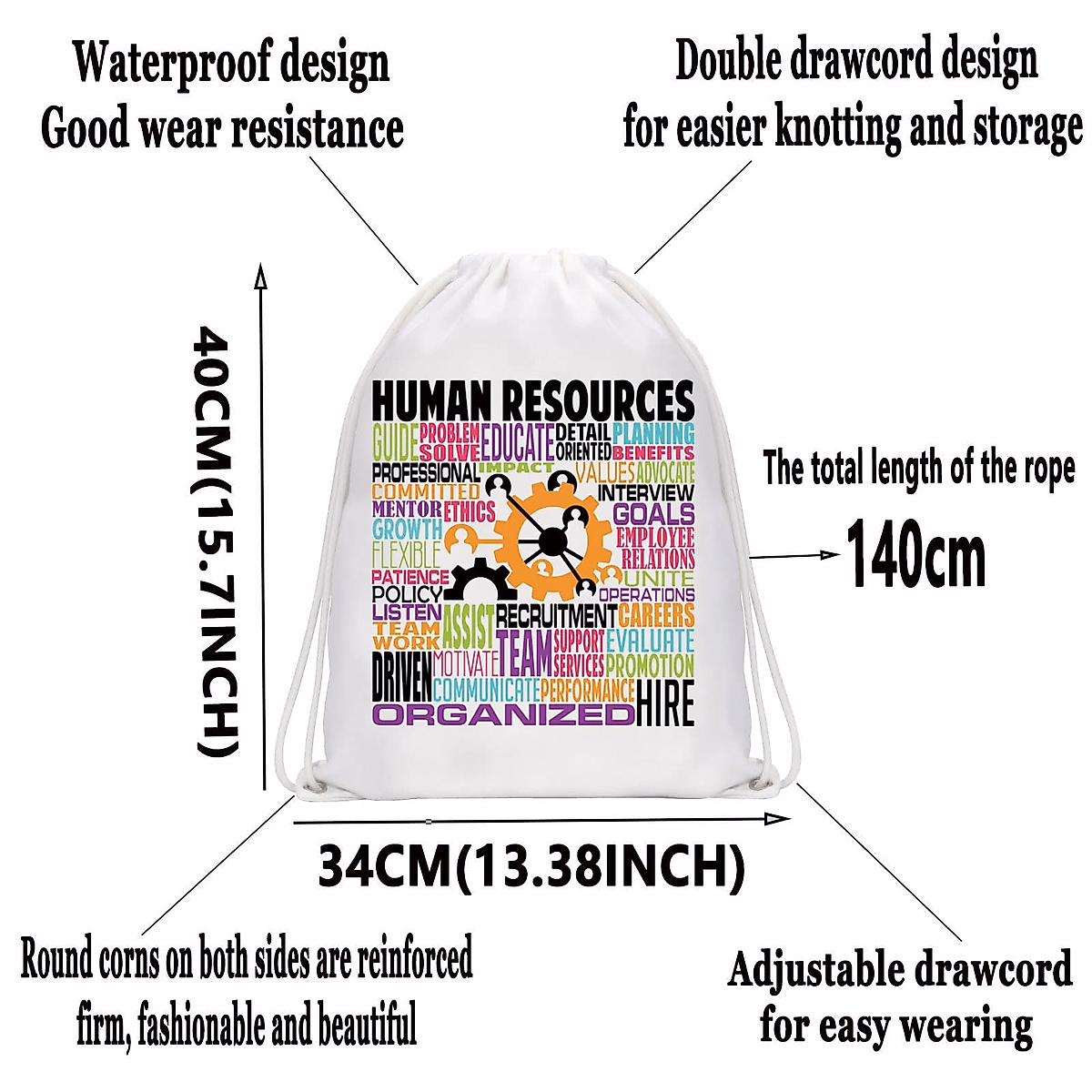 LEVLO Human Resources Canvas Tote Bag HR Gifts Recruiter Shoulder Bag For Human Resources Office Coworker (Human Resources DB)