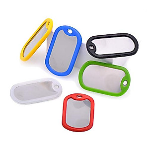 JAYP 1.5 Inch Slicon Rubber Silencers for Military Dog Tag 10pcs Set -Red