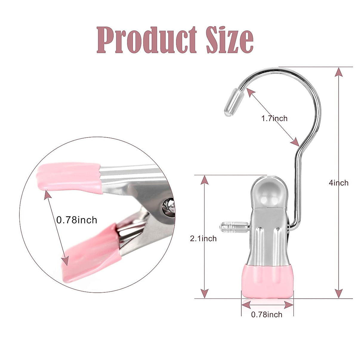 Boot Hangers for Closet, 18 PCS Hanging Clips Hook Clothes Pins for Laundry, Hanger Clips Towel Clips Boot Organizer for Home and Travel, Stainless Steel Hanging Hold Clips