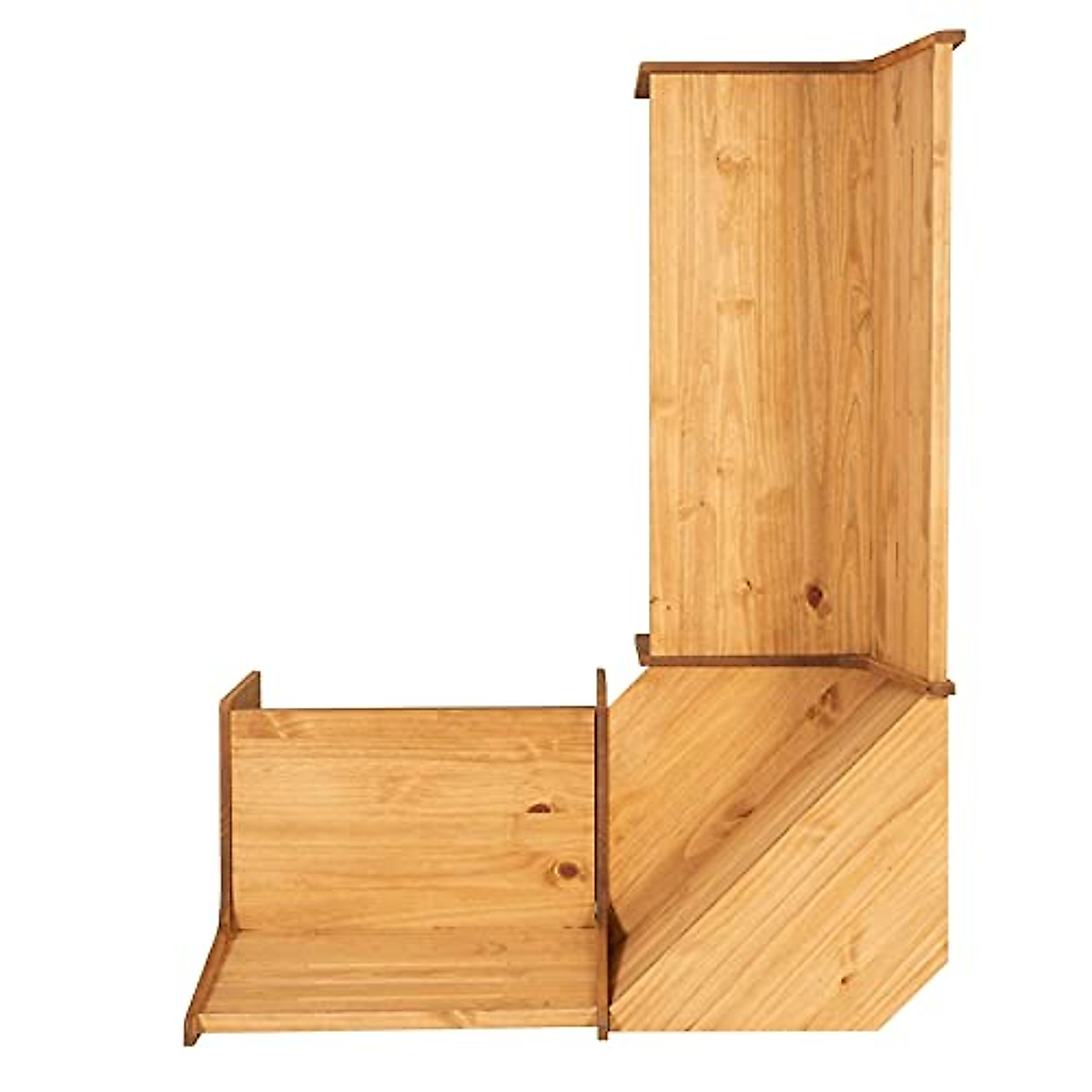 Riverbay Furniture Pine Wood Indoor 3 Piece Kitchen Corner Table Booth Bench Breakfast Dining Nook Set in Natural