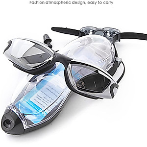 Zsling Swim Goggles, Swimming Goggles No Leaking Full Protection Adult Men Women Youth, Mirrored Anti Fog Goggles, Competitive Swim Goggles (Clear Black)