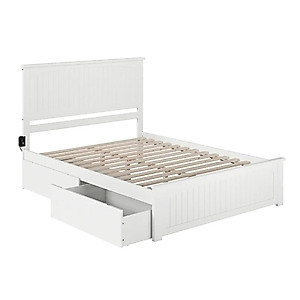 Leo & Lacey Urban Queen Storage Platform Bed in White