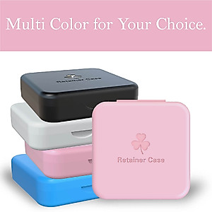 Retainer Case Compatible with Invisalign, ARGOMAX Aligner Case, Braces Box, 1 Piece Orthodontic Box (Pink).