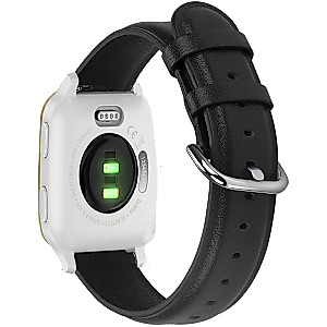 Compatible for Popglory Smartwatch Band, Youkei Genuine Leather Replacement Strap Watchband Compatible for Popglory P22 / Donerton Smartwatch / FirYawee Smartwatch / Virmee VT3 / itouch air 3 40mm (Black)