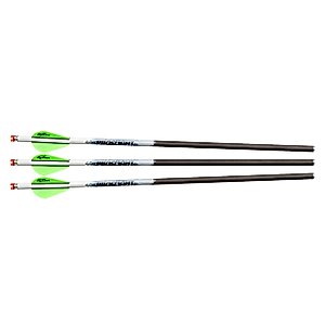Excalibur ProFlight Illuminated Archery Hunting Durable Accurate Versatile 2" Blazer Vane Crossbow Carbon Arrows with Beacon Nocks - 3 Pack, 16.5"