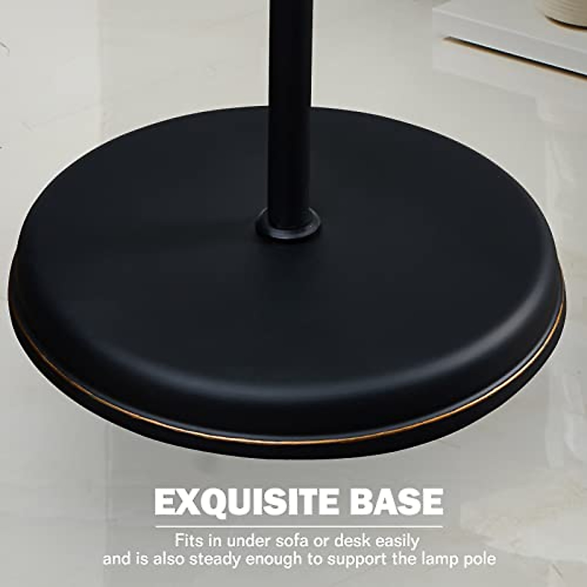 GyroVu Floor Lamp, Standing Lamp, Torchiere Floor Lamp with 8W Main Light & 6W Adjustable Reading Lamp, 2700K Eye-Caring Warm Lamps, 72" Floor Lamps for Living Room, LED Bulbs Included(Black)