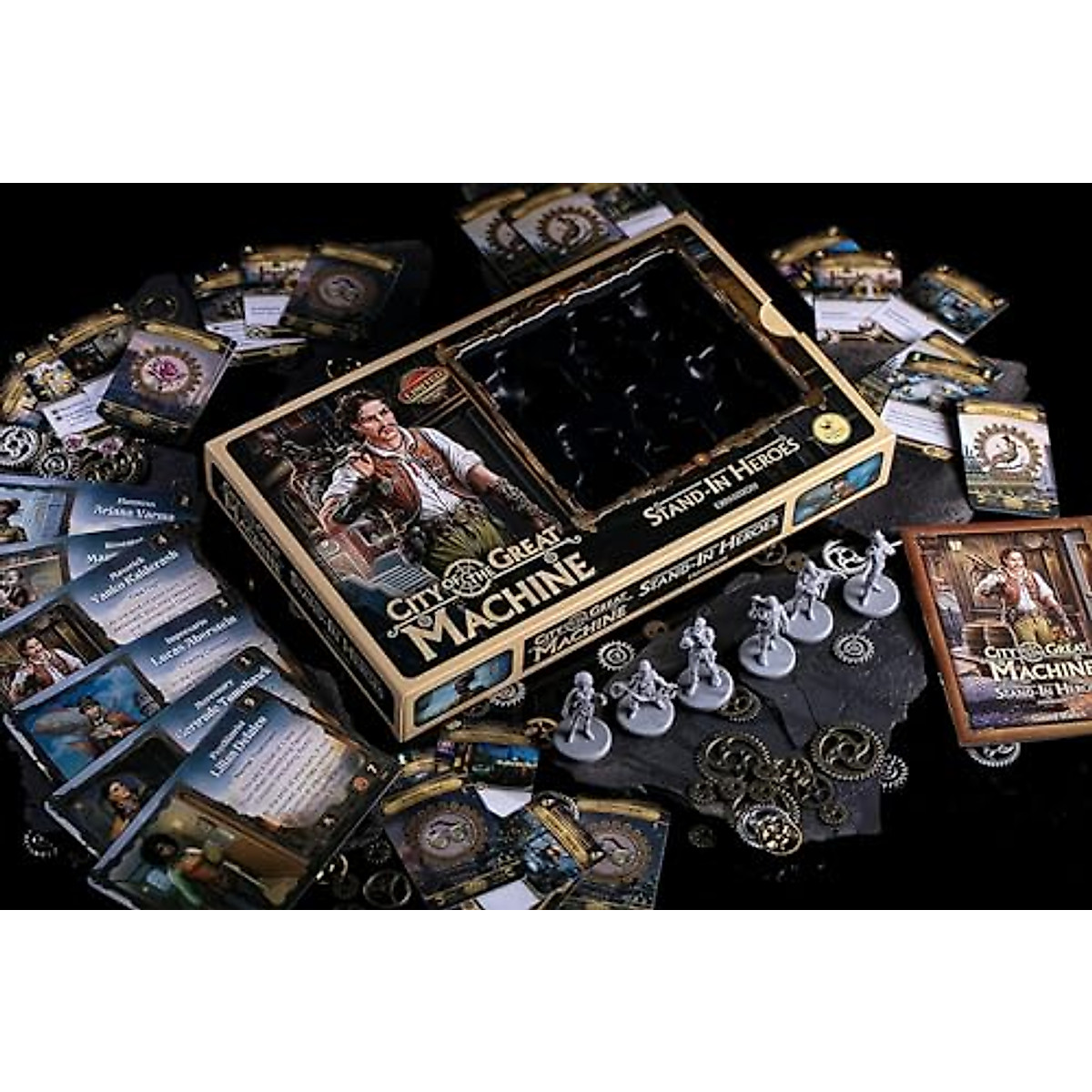 City of The Great Machine. Stand-in Heroes Board Game Expansion |1-4 Players | Ages 14 and up | Steampunk | One-vs-Many | Hidden Movement | Cooperative & Solo | Average Playtime 60-90 min