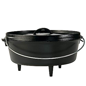 Lodge Logic Camp Oven 6 Qt. Cast Iron Pre-Seasoned, Round 12"
