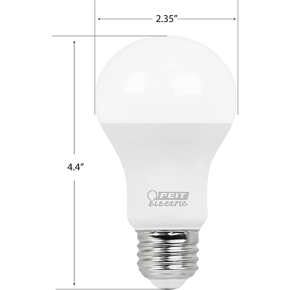 FEIT ELECTRIC A450/850/10KLED/4 4-Pack 40W Equivalent 5.5 Watt Non-Dimmable A19 LED Light Bulbs, 4.4" H x 2.35" D, 5000K Daylight, 4 Piece
