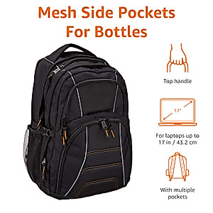 Amazon Basics Laptop Backpack - Fits Up to 17-Inch Laptops