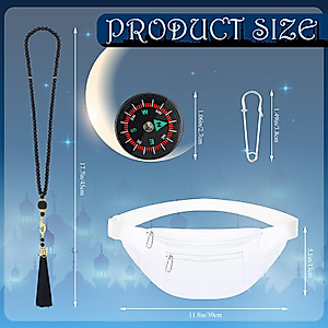 SmoothNovelty 15 Pcs Ahram Ihram Ehram Clothing for Hajj and Umrah for Men Include 2 Pcs Islamic Clothing Towel Muslim Prayer Rug Mat Compass Fanny Pack Prayer Bead Necklace Pins for Men Ramadan Gifts