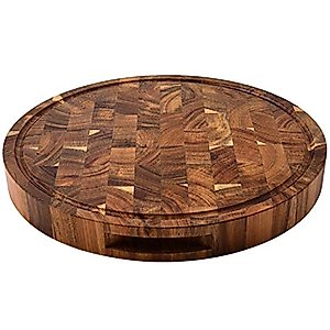 Wood End Grain Cutting Boards Wooden Butcher Block Meat Cutting Wood Thick Board Round Wood Chopping Boards