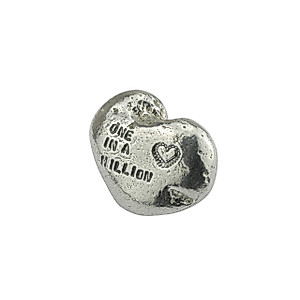 10th Your My One in A Million Gift - 10th Anniversary Metal Heart Pebble Gift -Keep My Heart Close
