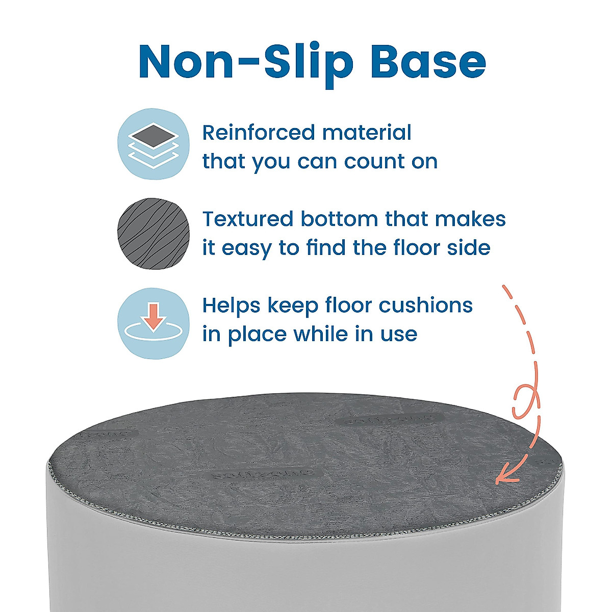 ECR4Kids SoftZone Floor Cushions with Handles, 2" Deluxe Foam, Round, Orange, (6-Pack)