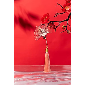 4 Metal Bookmarks with Tassels. Four Different Leaf Shapes, Representing The Four Seasons of Nature, Rose Gold, 2.56Wx2.56L