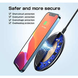 2023 Wireless Charger for Samsung [2 Pack], PELARD 15W Max Fast Wireless Charging Pad for Samsung S23/S22/S21, Charging Pad for iPhone 13/12/11/Series AirPods Pro/AirPods/Galaxy Buds (NO QC Adapter)