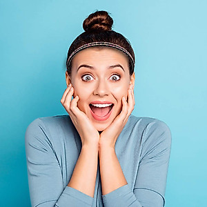 BKpearl 6 Pack Rhinestone Headbands, Fashion Teeth Hairband Double Row Non-slip Hair Hoop for Women Girls