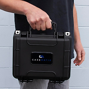 CASEMATIX Graded Card Case Fits 40 BGS PSA Slab Sleeves Graded Sports Trading Cards or 150 Top Loader Cards, IPX7 Waterproof Graded Sports Card Case and Trading Card Box With Dividers