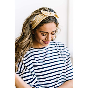 Maven Thread Women's No-Slip Sweat-Wicking Bow Headbands for Exercise and Yoga, 2-Pack, Yellow and Blue (Sunny)