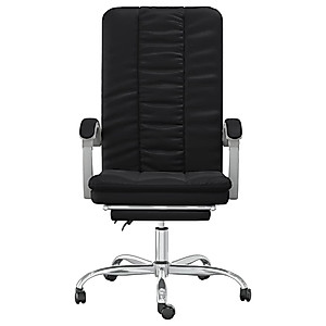 MBFLUUML High Back Computer Chair, Home Office Chair, Reclining Office Chair Black Faux Leather Suitable for Home Office