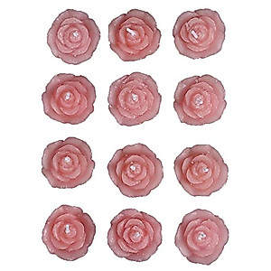 TABLECLOTHSFACTORY Mini Floating Rose Candle Pink-12/pk