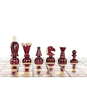 Wooden Chess Set Paris Cherry Wooden International Board Vintage Carved Pieces