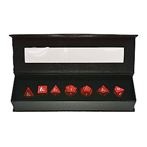 Heavy Metal Red and White RPG Dice Set for Dungeons & Dragons