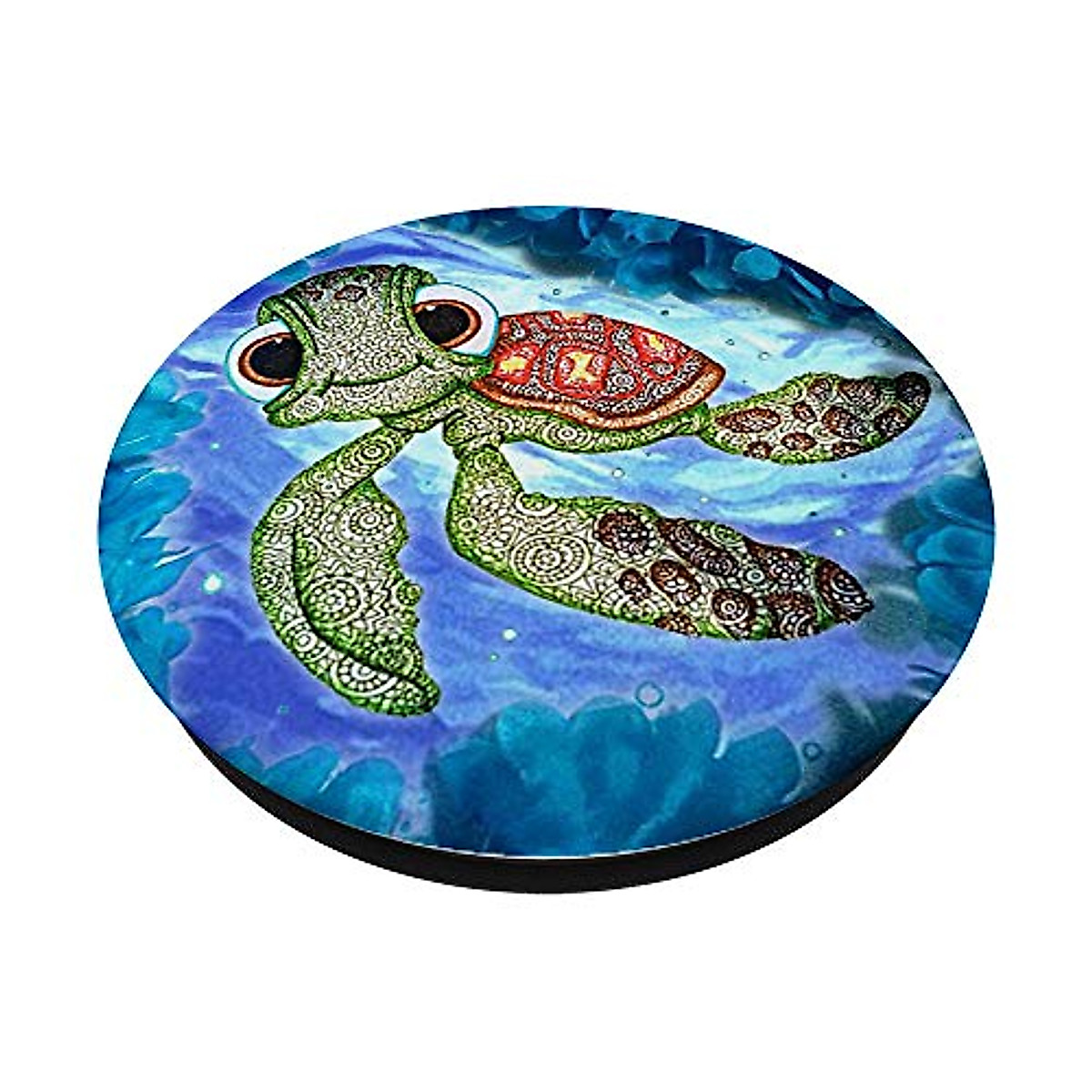 Cute Big-Eyed Mandala Sea Turtle PopSockets Grip and Stand for Phones ...