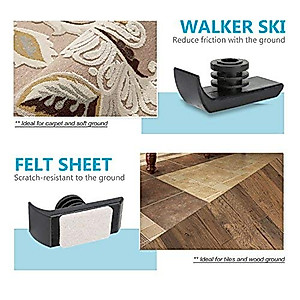 OasisSpace Heavy Duty Folding Walker, Bariatric Walker with 5 Inches Wheels for Seniors Wide Walker Supports up to 500 lbs [Walker Accessories Included] (Heavy Duty Size)