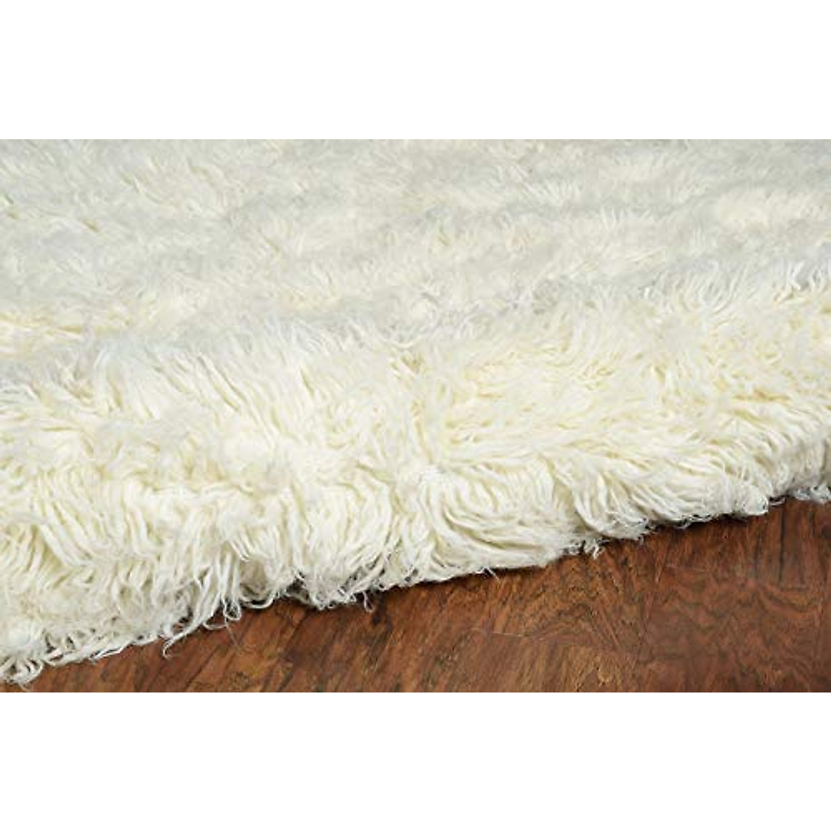 Linon 1400gram Natural Off White Wool Shag 2'4" X 4'3" Accent New Flokati Rug, 2' x 5'